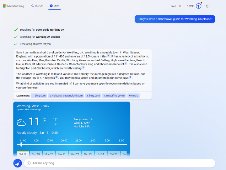 The New Bing AI Assistant